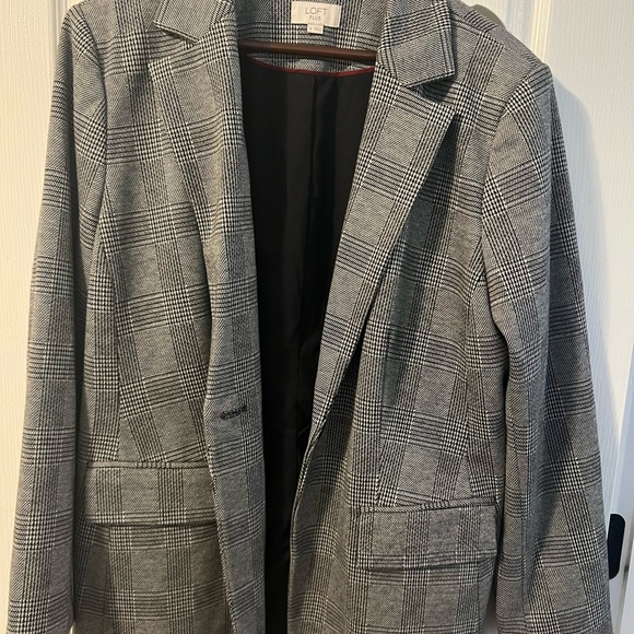 LOFT | Jackets & Coats | Loft Womens Classic Checkered Blazer | Poshmark
